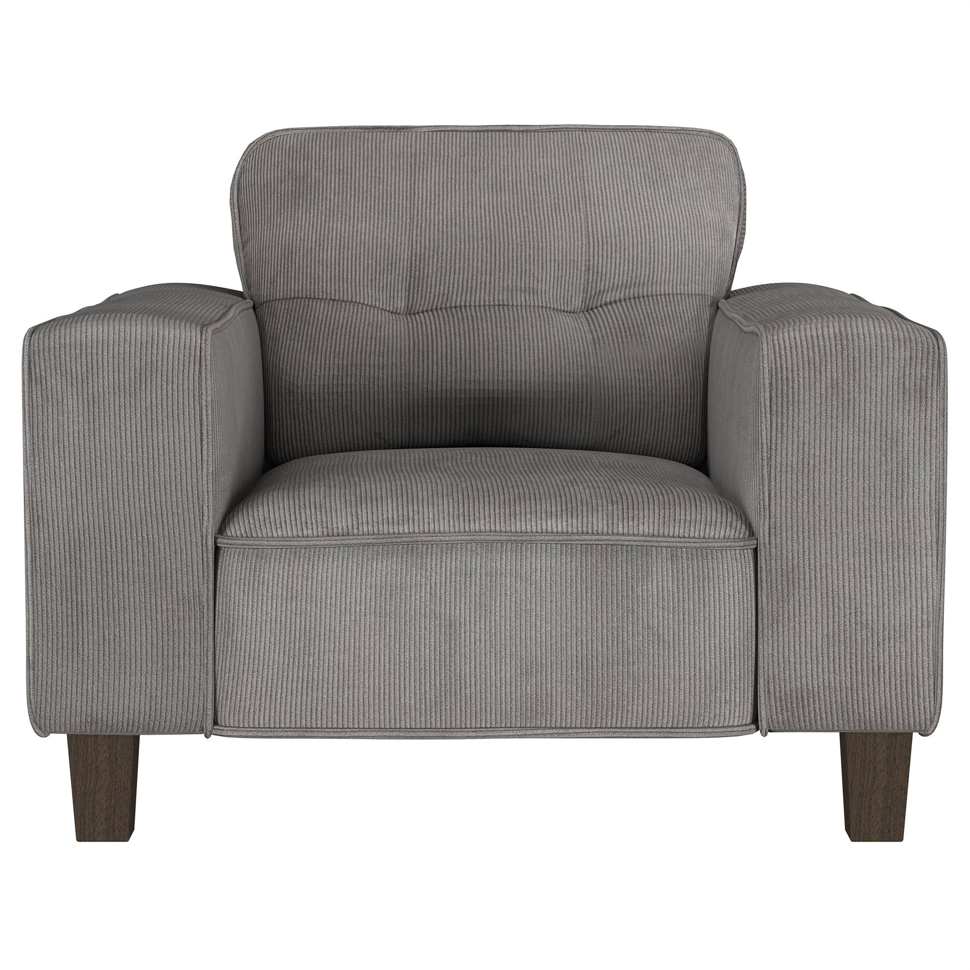 Corrigan Studio® Dana Greige Upholstered Track Arm Tufted Accent Chair ...
