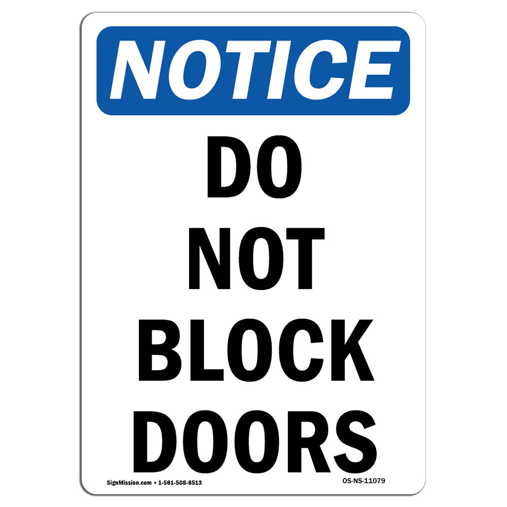 SignMission Osha Notice - Do Not Block Doors Sign | Wayfair