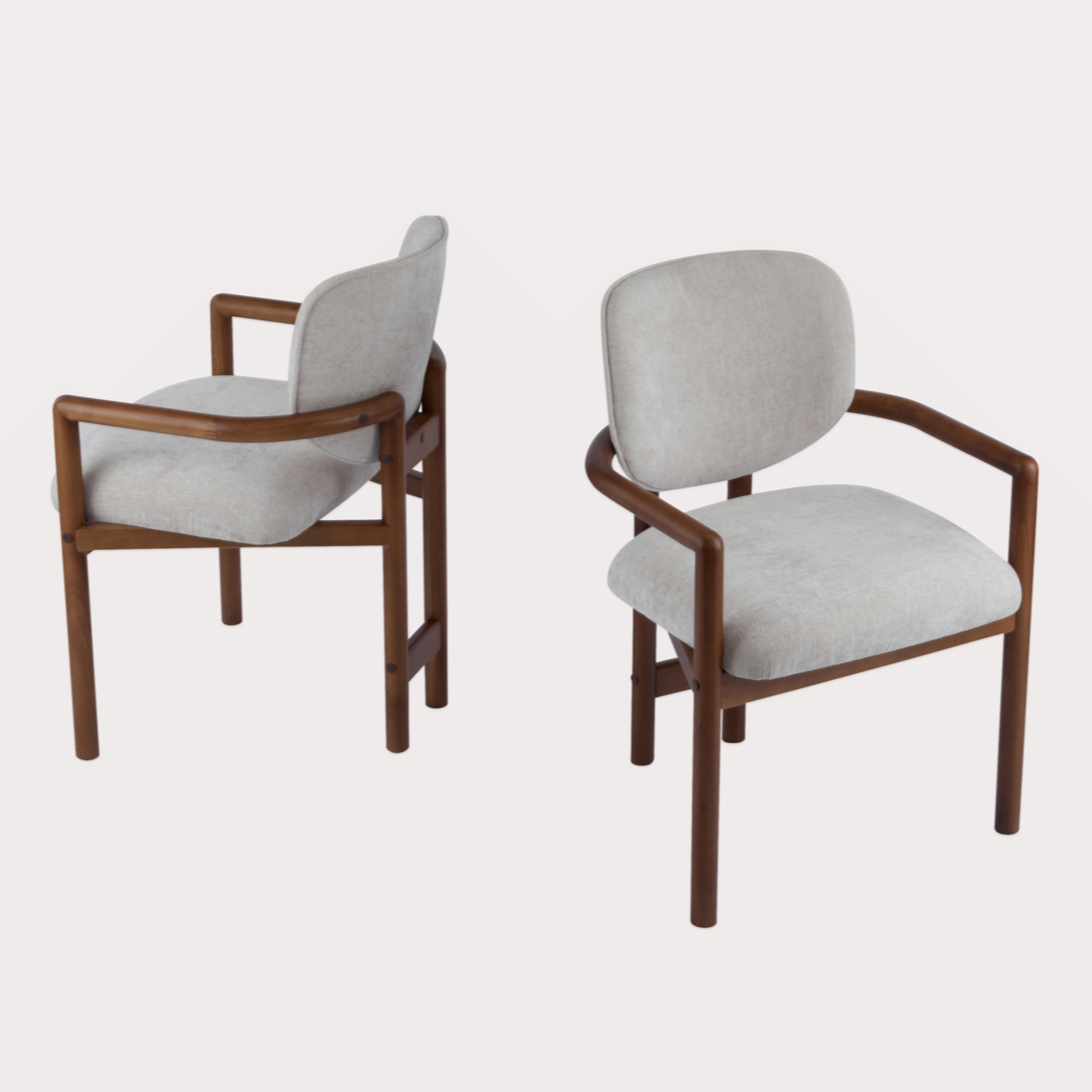 Latitude Run® Dining Chairs Set Of 2 Upholstered Arm Chairs, Rubber ...