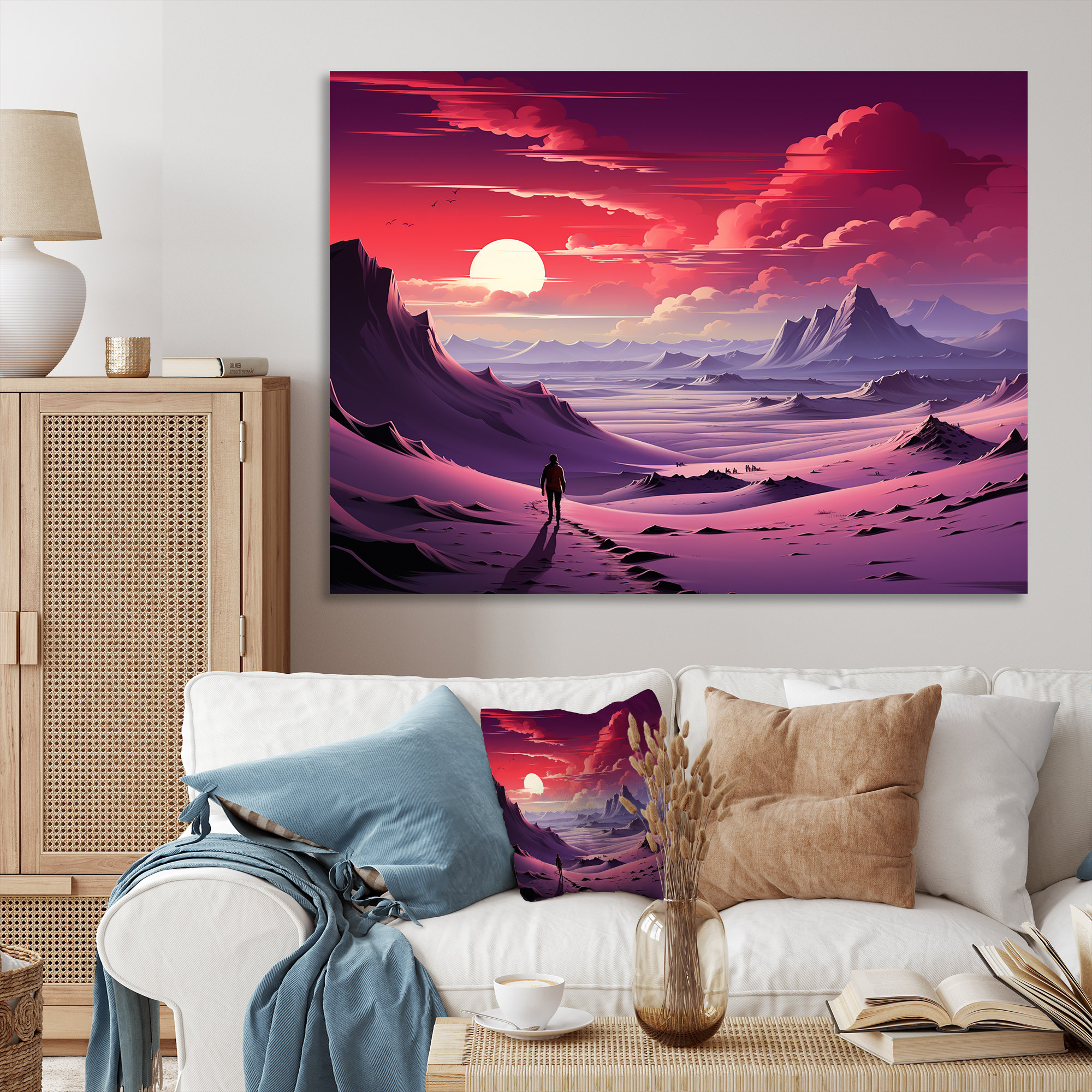 Foundstone™ Purple Azure Space Desert I - Space Landscapes Wall Art ...