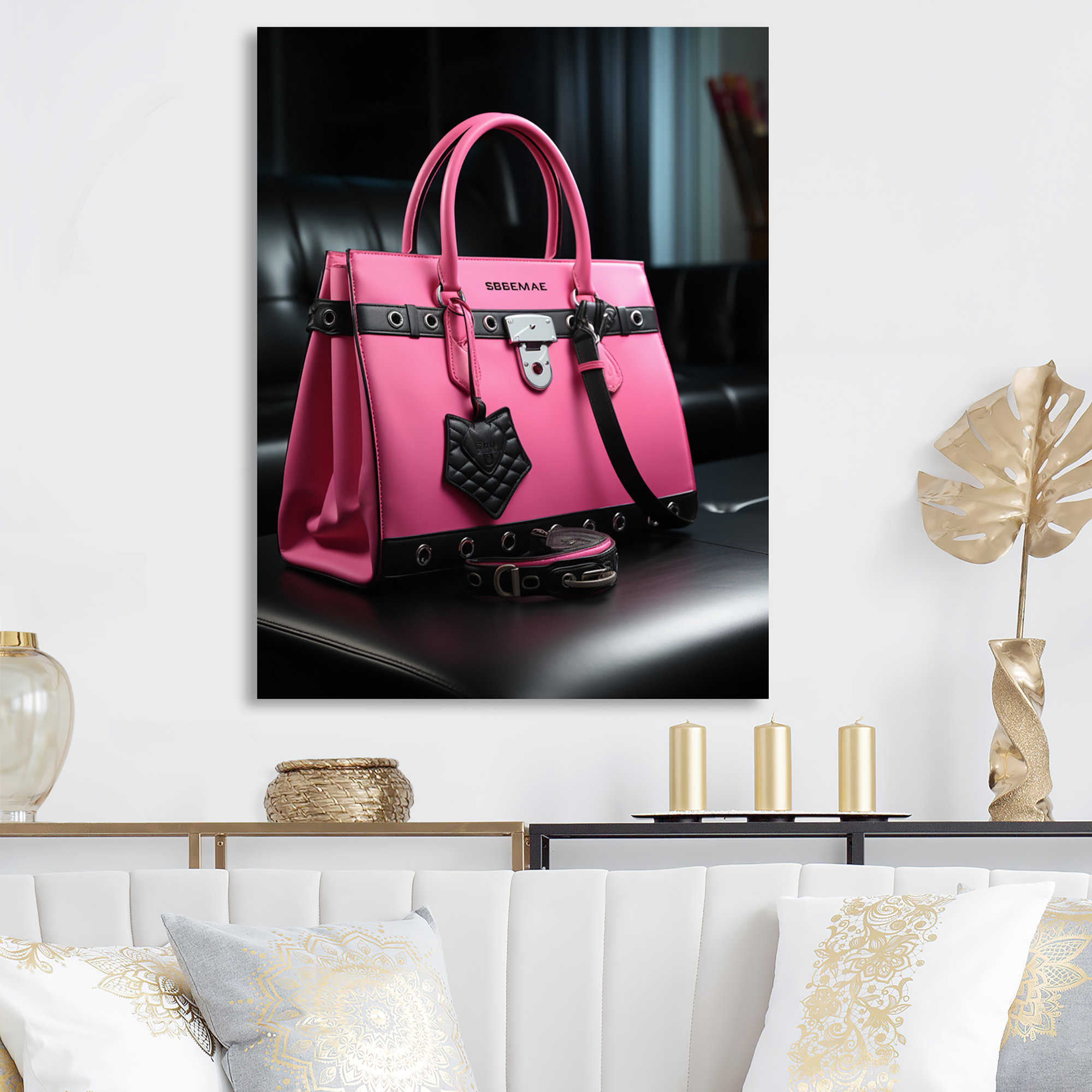 Red Barrel Studio® Pink Designer Bags Glamour VI - Fashion Metal Wall ...