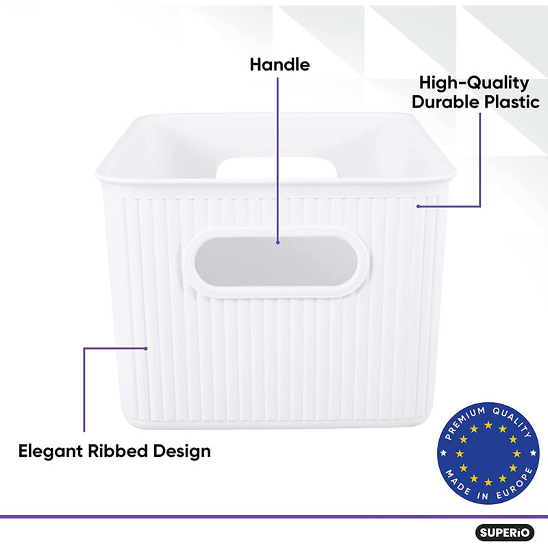 Superio Plastic Ribbed Storage Baskets & Reviews | Wayfair