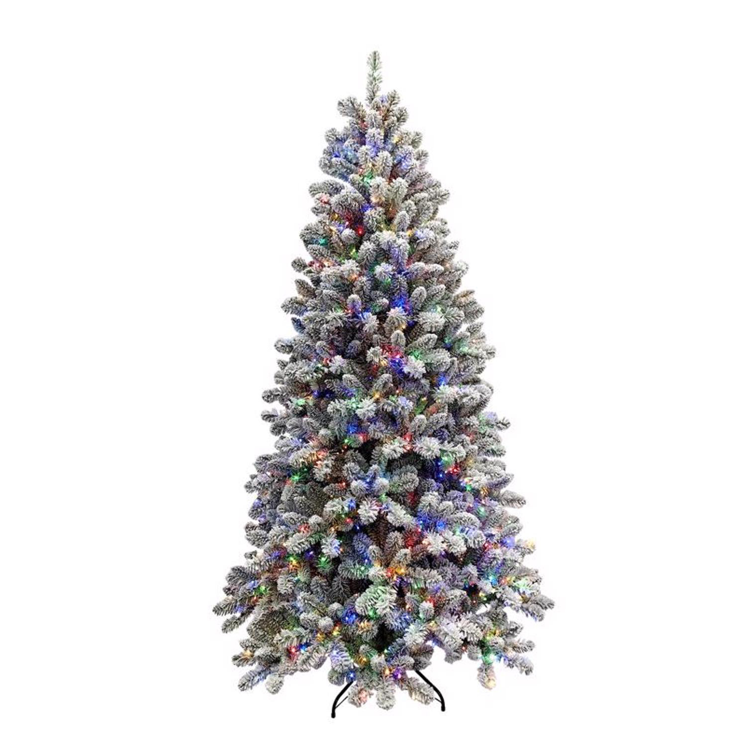 Alcott Hill® 1-2 Tree 7 ft. Full LED 450 ct Flock King Pine Color ...