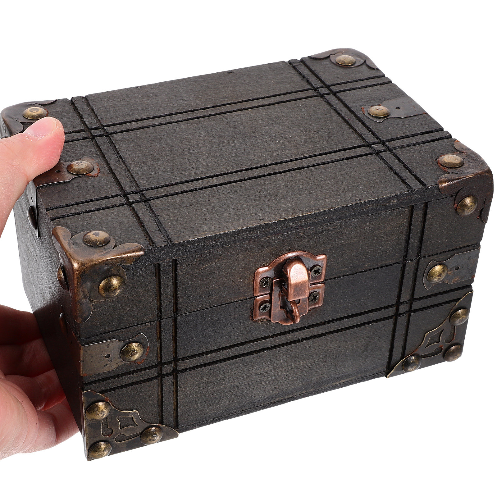 Lark Manor Wooden Vintage Trinket Box Jewellery Storage Box Retro Treasure Box Treasure ...