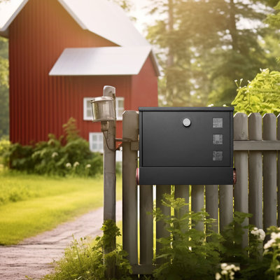 OUKANING Outdoor Wall Mount Lockable Letters Mailbox Stainless Steel ...