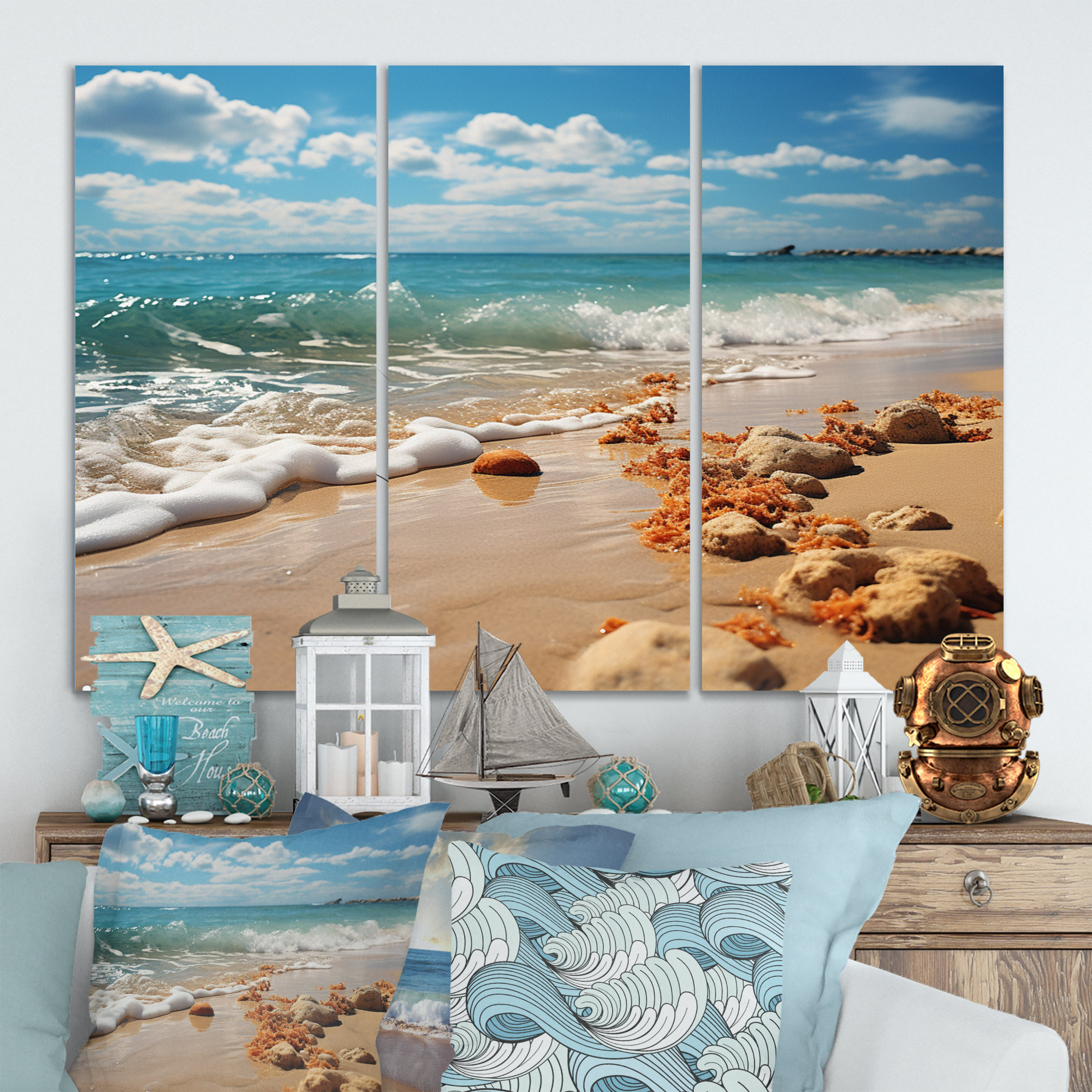 Highland Dunes Beach Sunkissed Sands I - Nautical & Beach Canvas Art ...