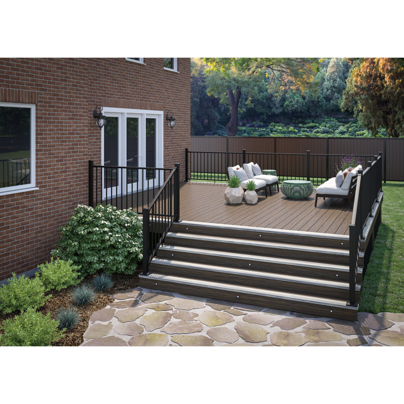 Deckorators Rapid Rail Textured Black Aluminum Deck Railing Kit (Posts ...