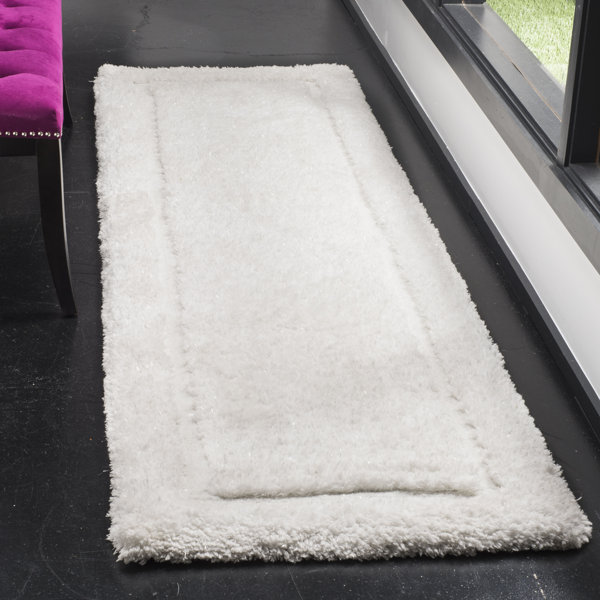 Winston Porter Wilbert Shag Hand Tufted Performance Solid Color Rug ...