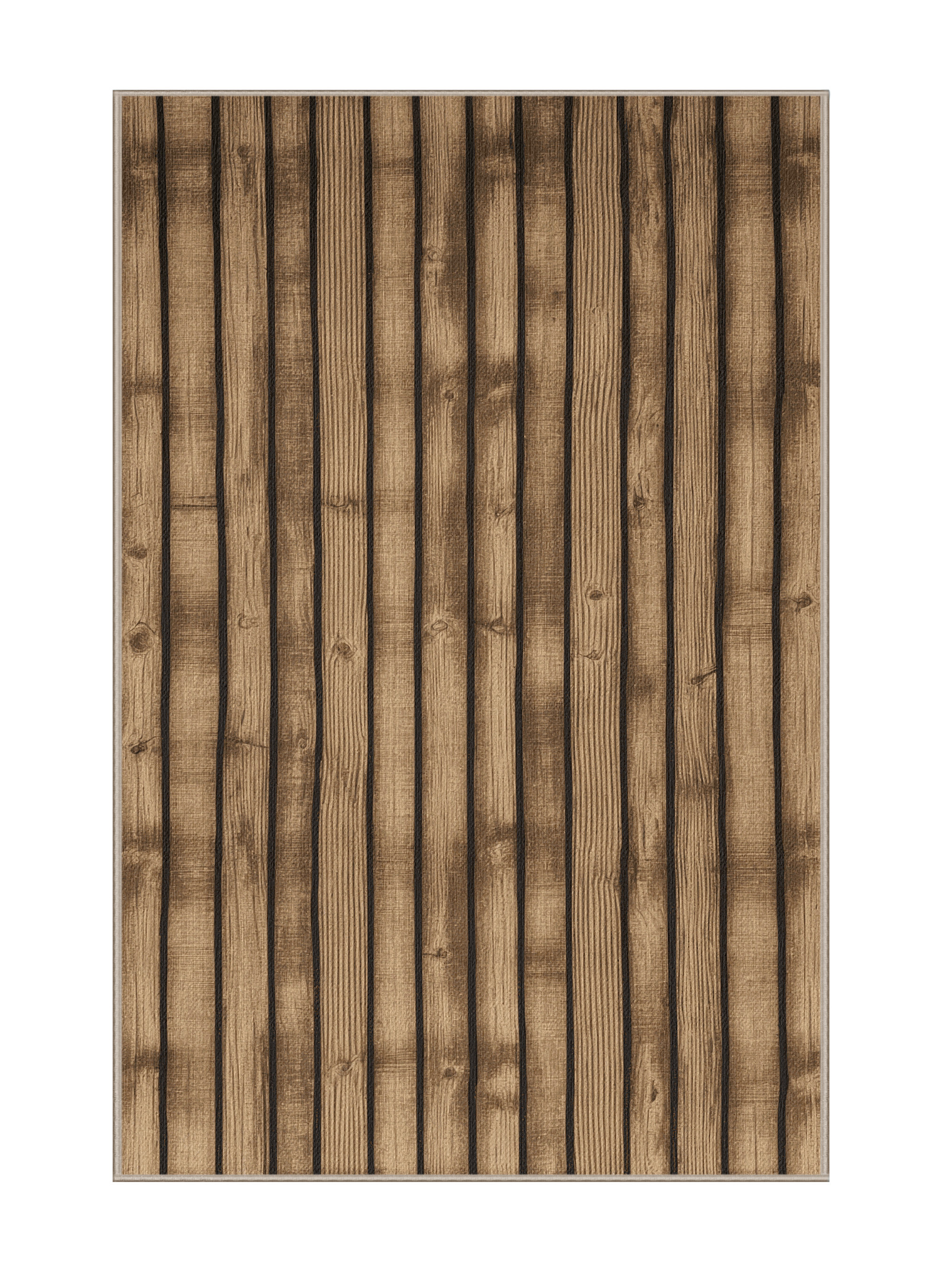 Gracie Oaks Washable Split Rail Fence Farm Area Rug | Wayfair