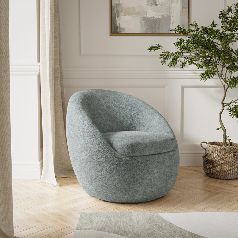 Wrought Studio Jaysaun Upholstered Swivel Barrel Chair & Reviews | Wayfair