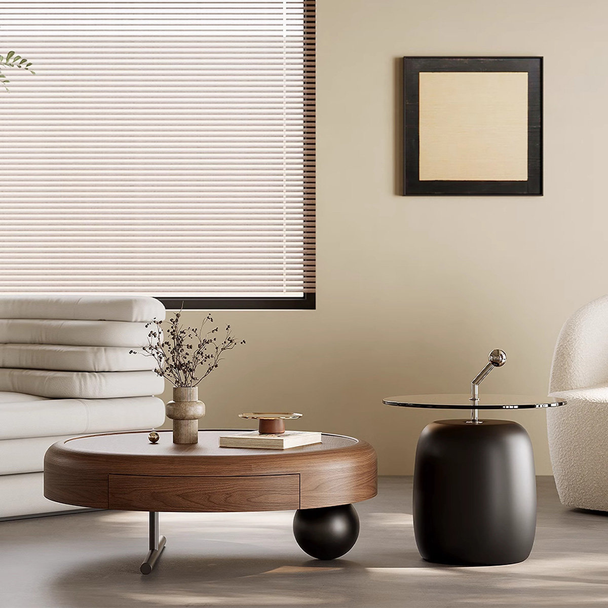 Organix Pattern 35.43"Italian Style Light Luxury Solid Wood Round ...