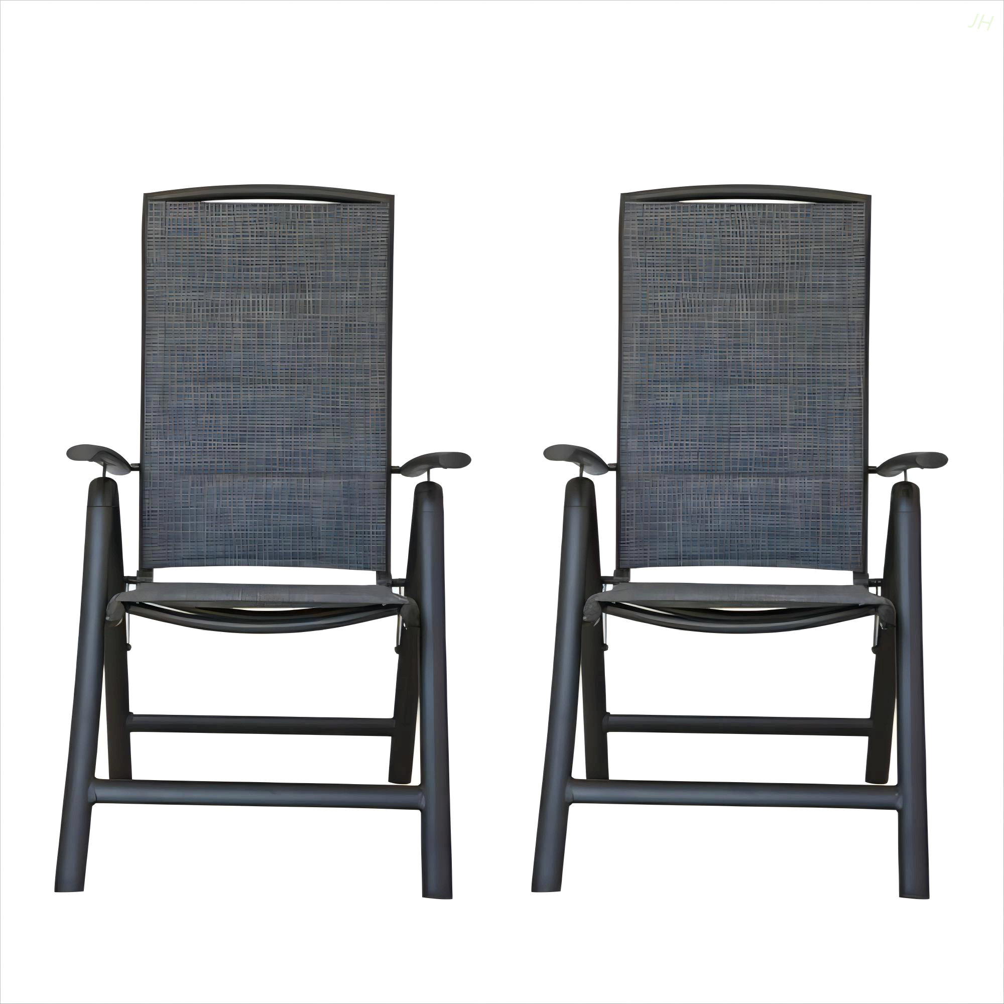 Latitude Run® Folding Patio Chairs Set Of 2, Aluminium Frame Reclining ...
