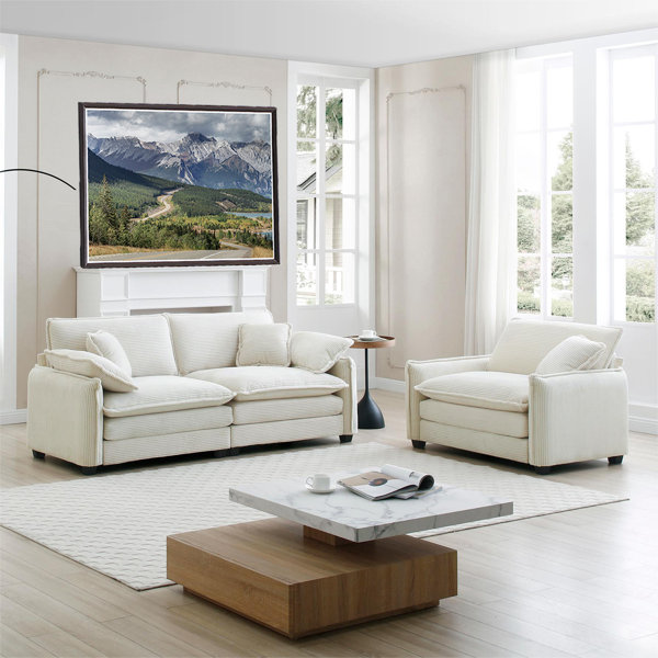 Latitude Run® Kaoruko Modern Living Room Sofa Two Pieces Set, Suitable ...