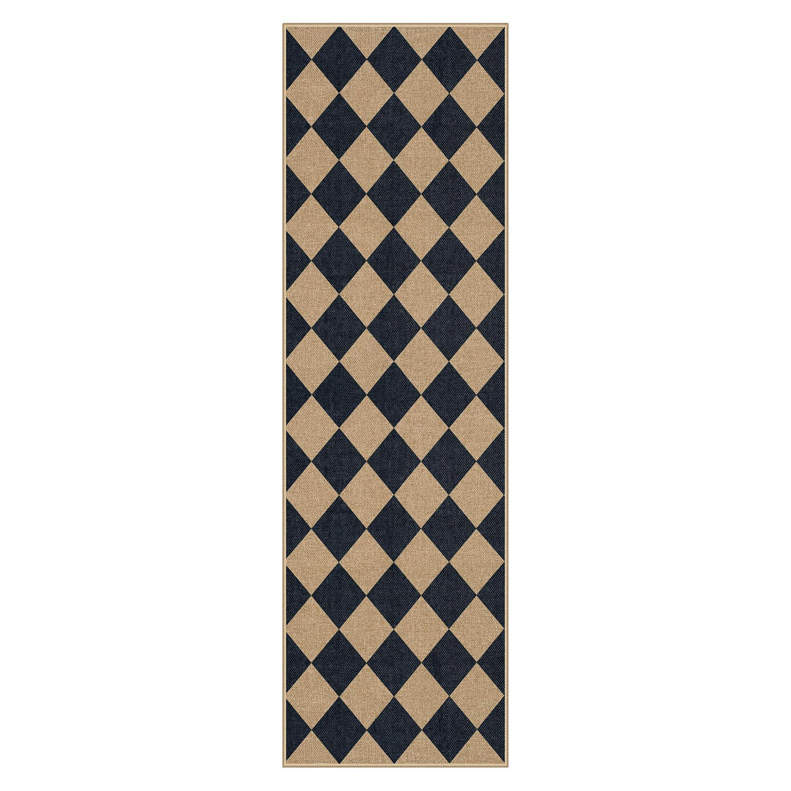 August Grove Checkered Easy Jute Runner Rug, 2X8 Hallway Kitchen Runner ...