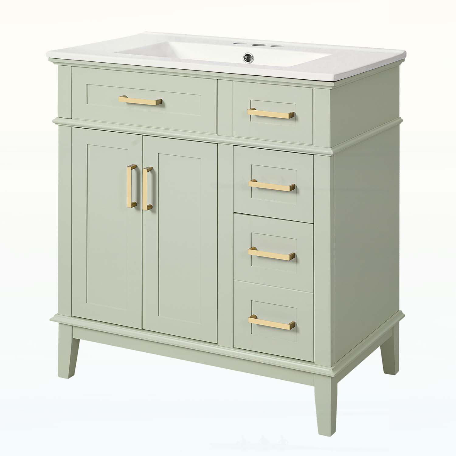 Everly Quinn Stylish Compact Bathroom Vanity with Exceptional Storage ...