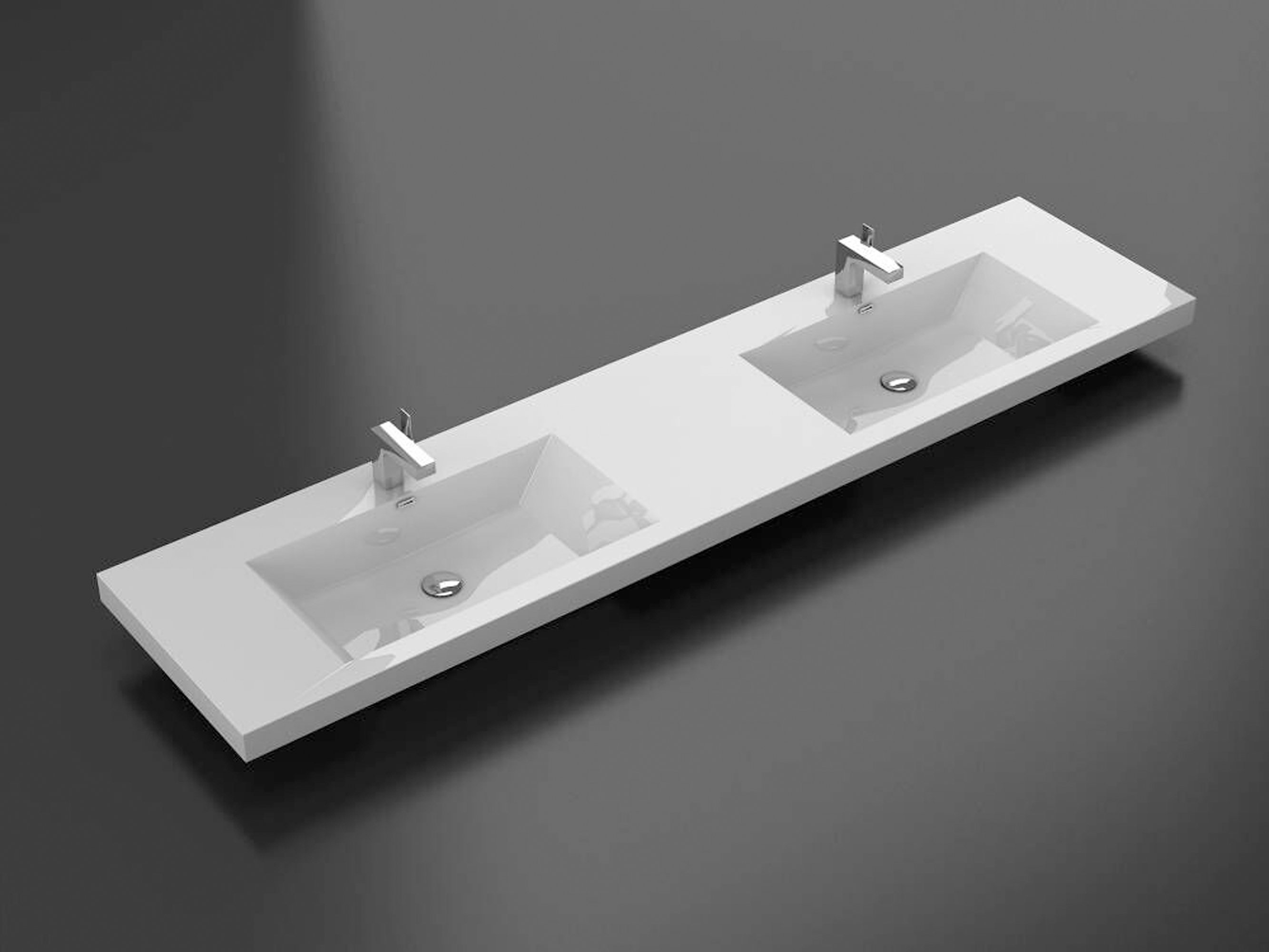 Alma 83.4" Polymarble Rectangular integrated Bathroom Sink with ...
