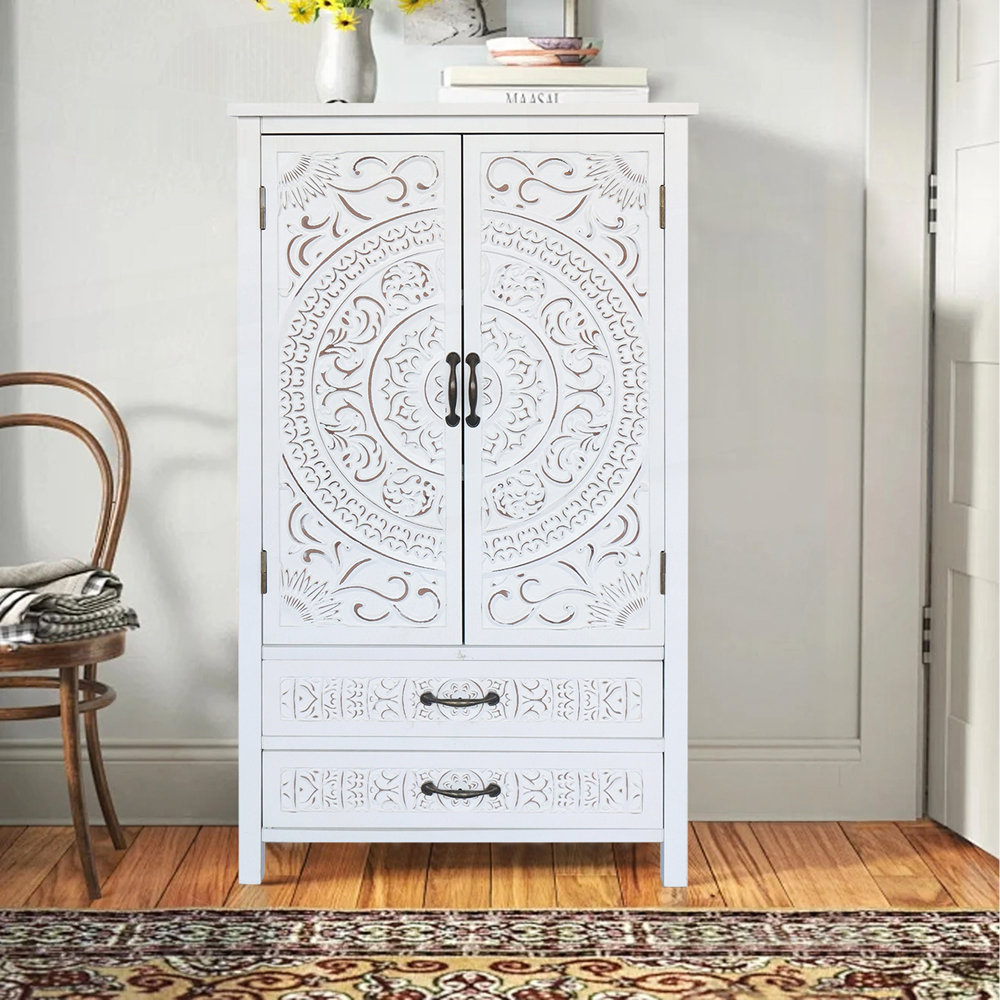 Latitude Run® Versatile Tall Tower Storage Cabinet with Two Doors and ...