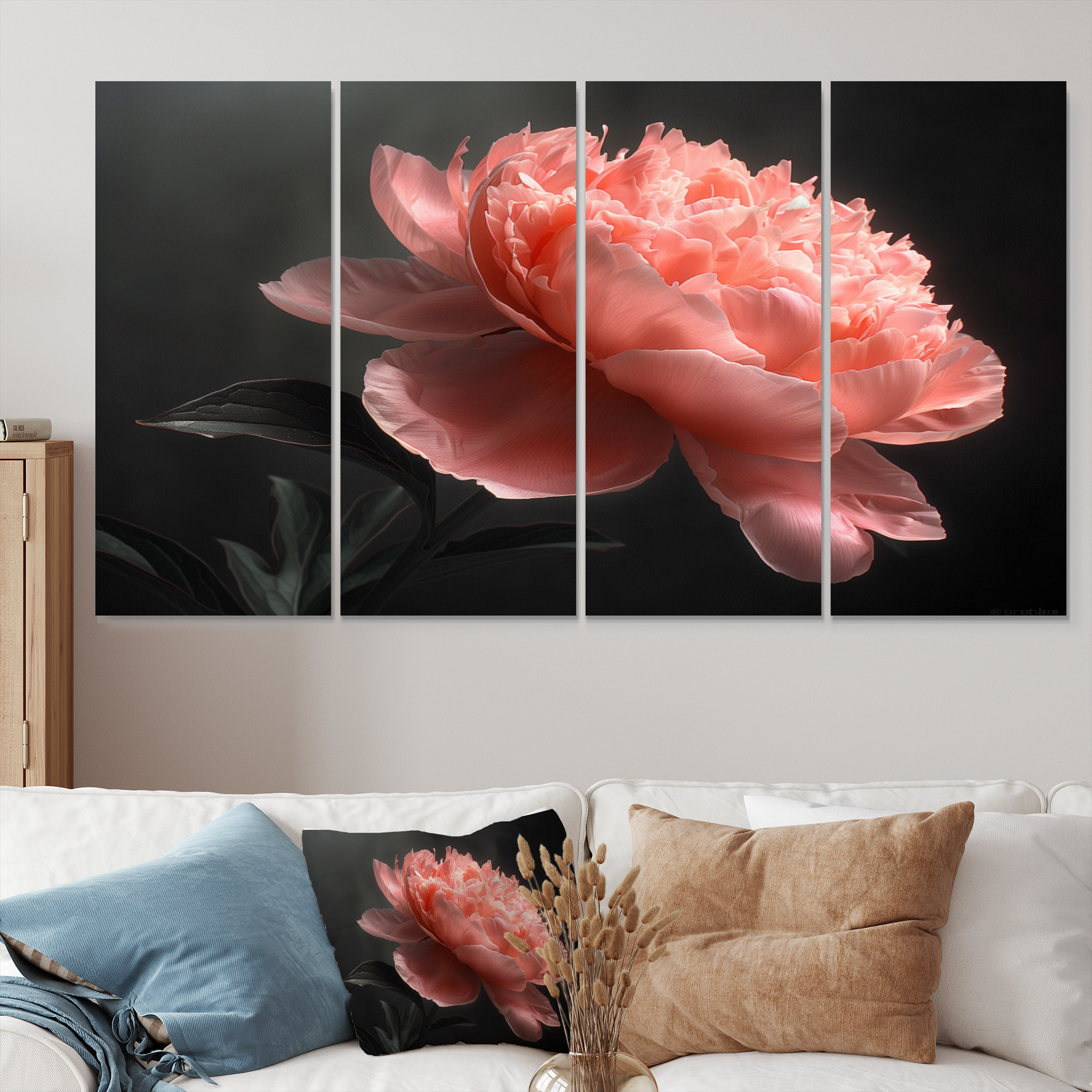 Design Art Romantic Pink Crystal Peonies Bloom IV - Peonies Wall Art ...
