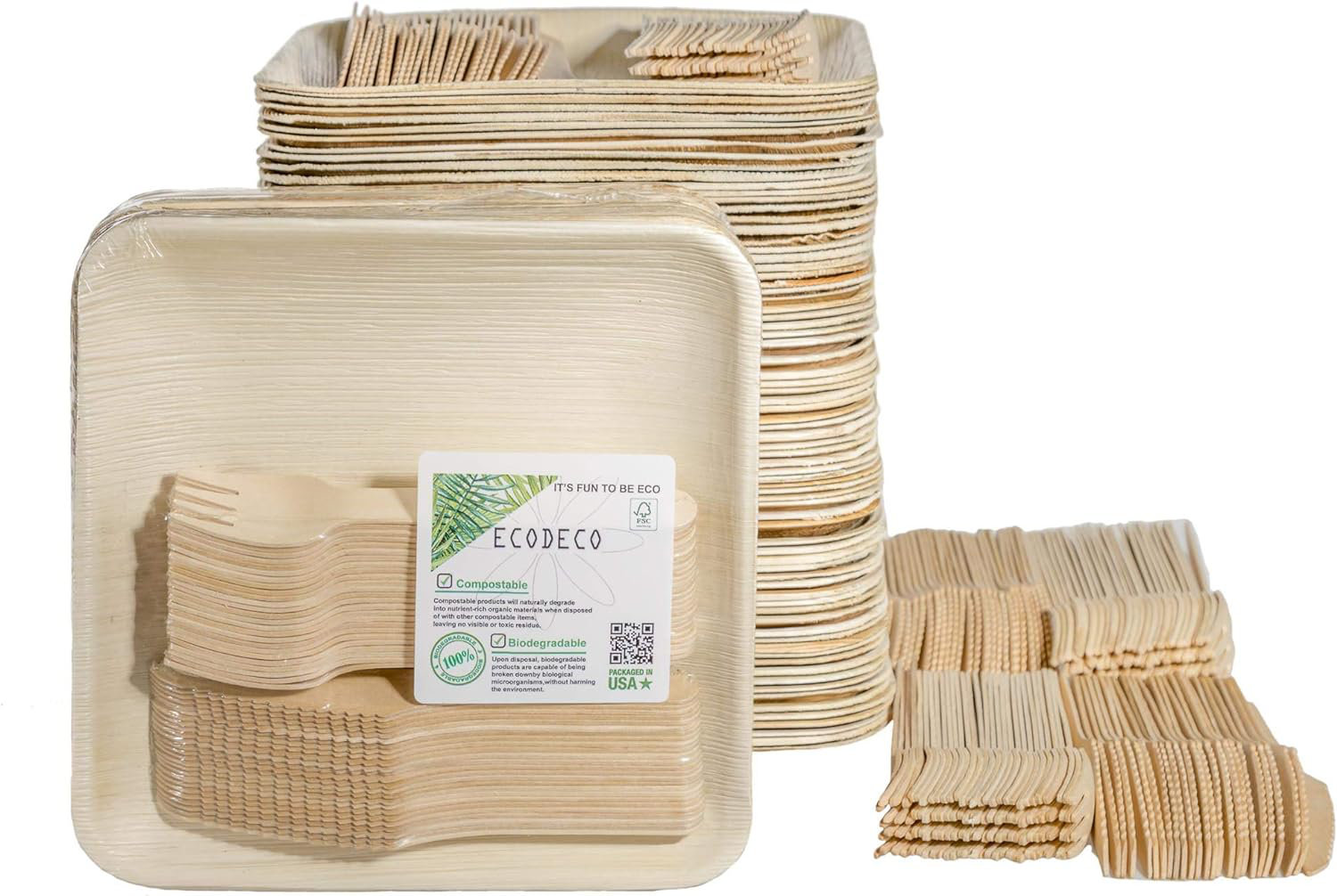 ECODECO Disposable Party Supplies Kit for 100 Guests | Wayfair