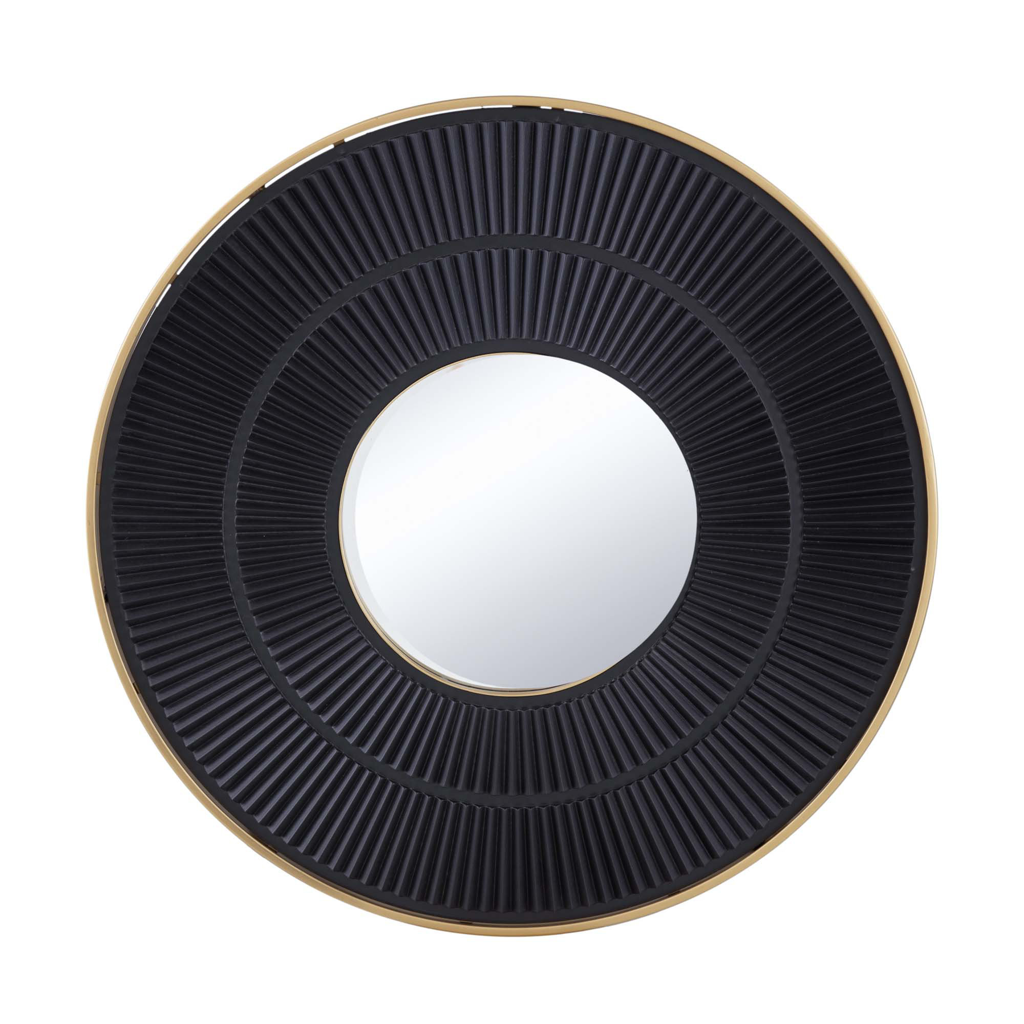 Everly Quinn 31.5" Round Carter Wooden Wall Decor Mirror With Frame ...