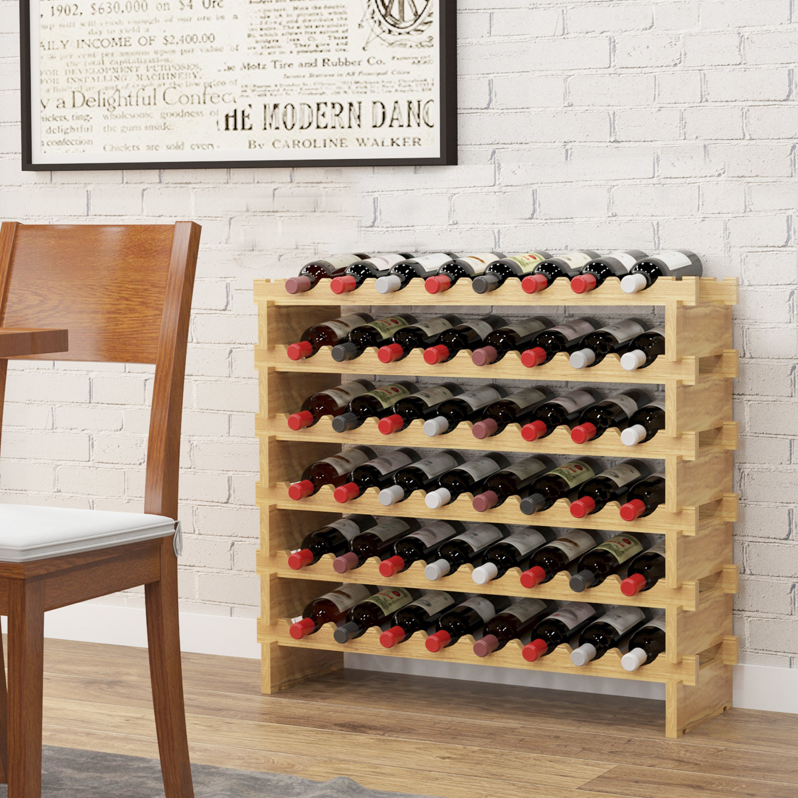 sogesfurniture Wine Rack Bottle Rack With 6 Levels For 48 Bottles Wine ...