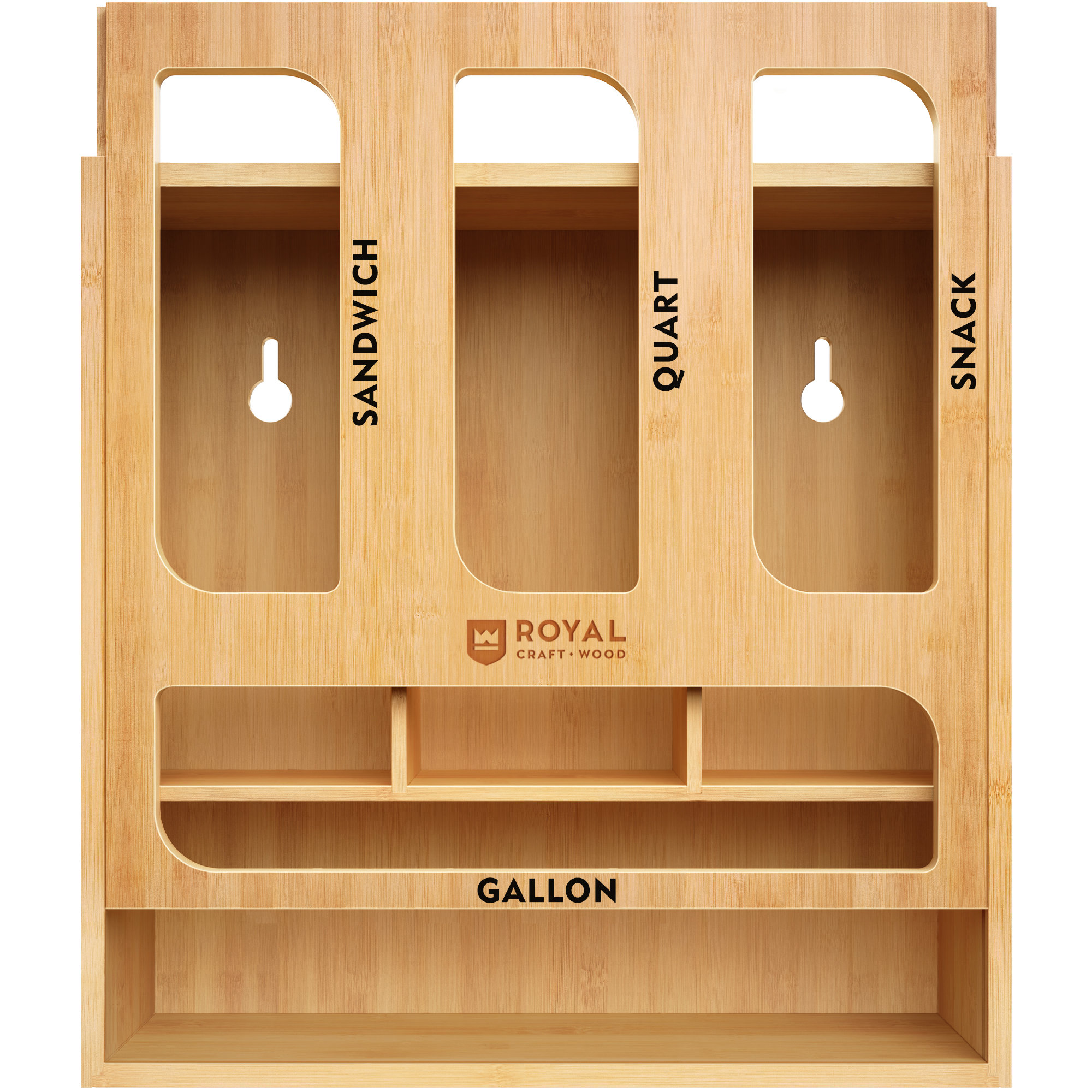 Royal Craft Wood Bamboo Ziplock Bag Storage Organizer - Food Storage ...