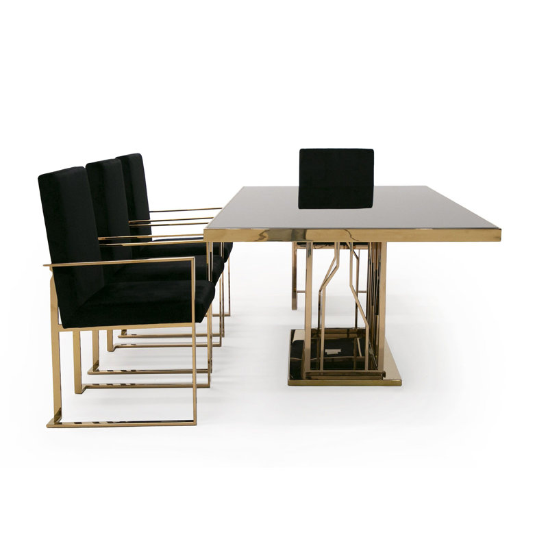 Everly Quinn Altus Metal Base Dining Table & Reviews | Wayfair
