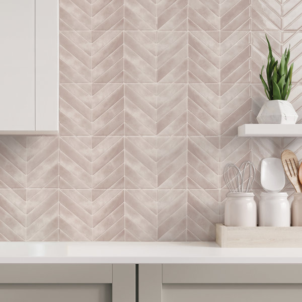 Smart Tiles Peel and Sick Gel Backsplash Chevron Tile 11" x 9" (Set of ...