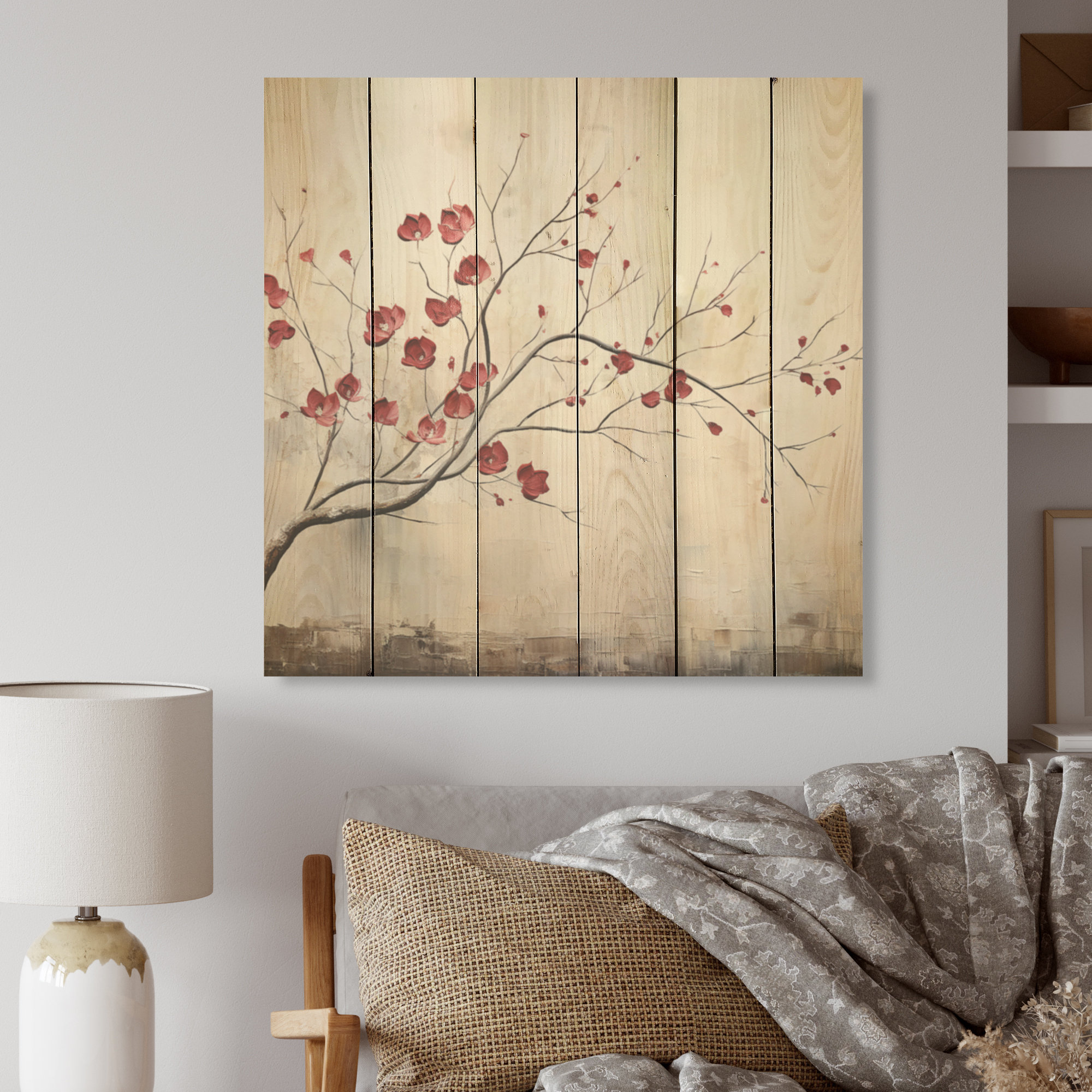 Winston Porter Minimalist Garnet Grace Leafy Dreamscape - Leaves Wood ...