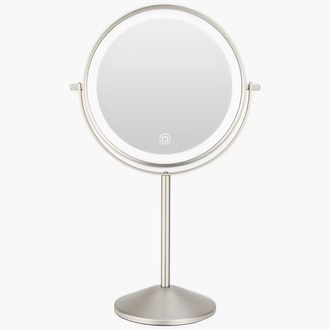 Orren Ellis Buday Oval/Round LED Lighted Magnifying Vanity Freestanding ...