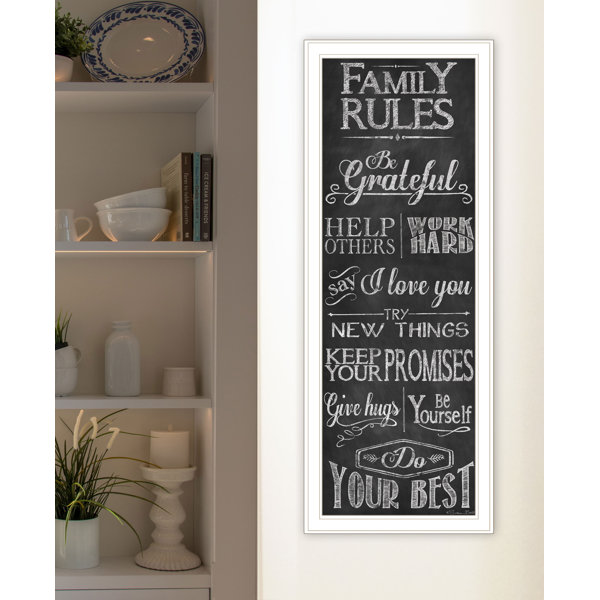 Rosalind Wheeler Family Rules Framed Wall Art for Living Room, Home ...