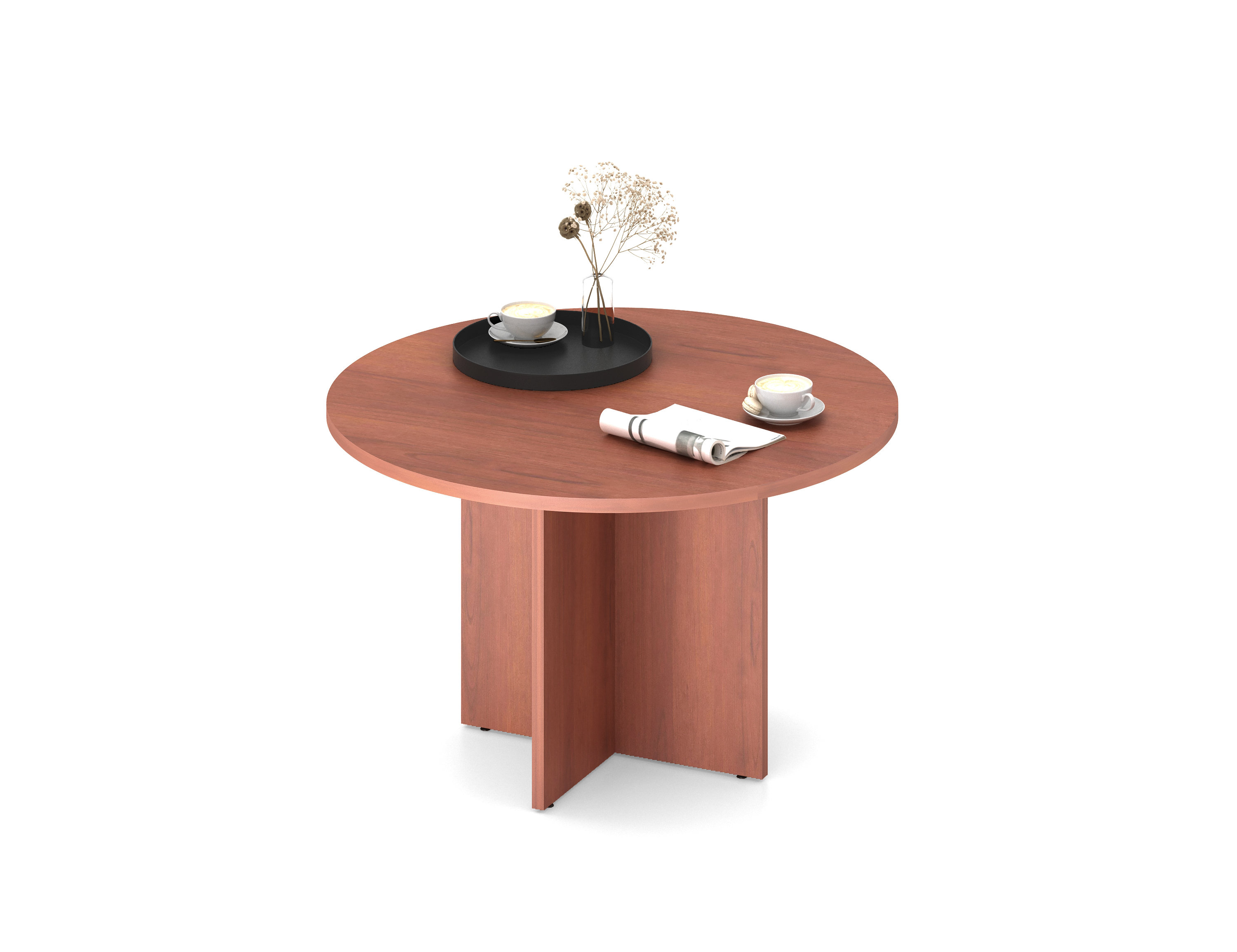 Friant Gitana Circular Meeting Table with Finished Underside, X Shape ...