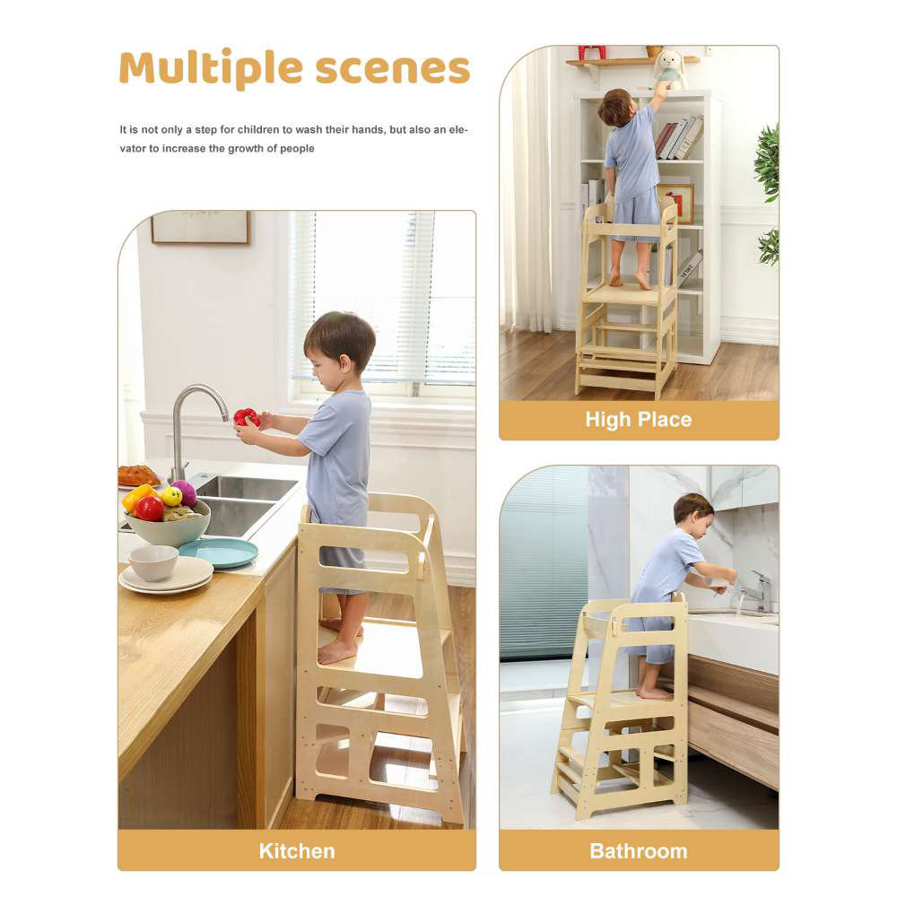 Harriet Bee Jaqual 2 - Step Stools for Kids, Adjustable Height Toddler ...