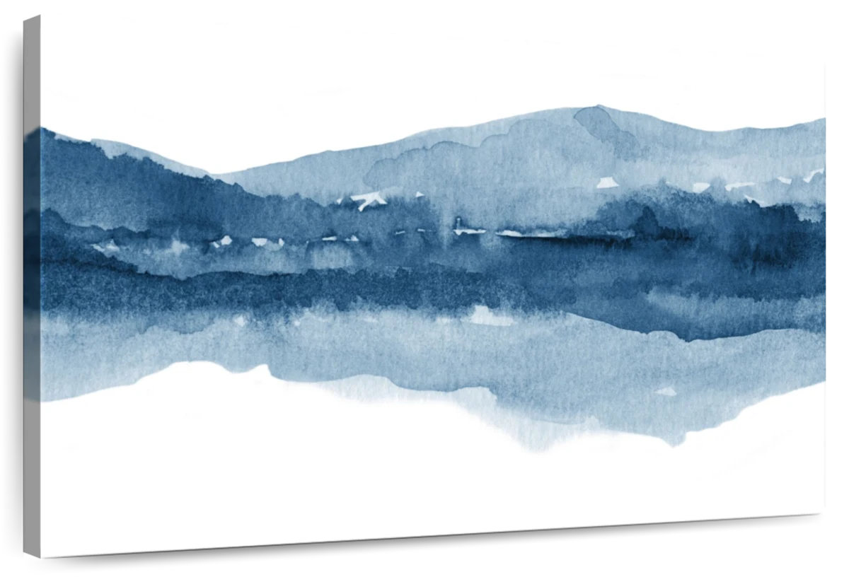Wade Logan Avery Watercolor Landscape XI Navy Blue II - Wayfair Canada