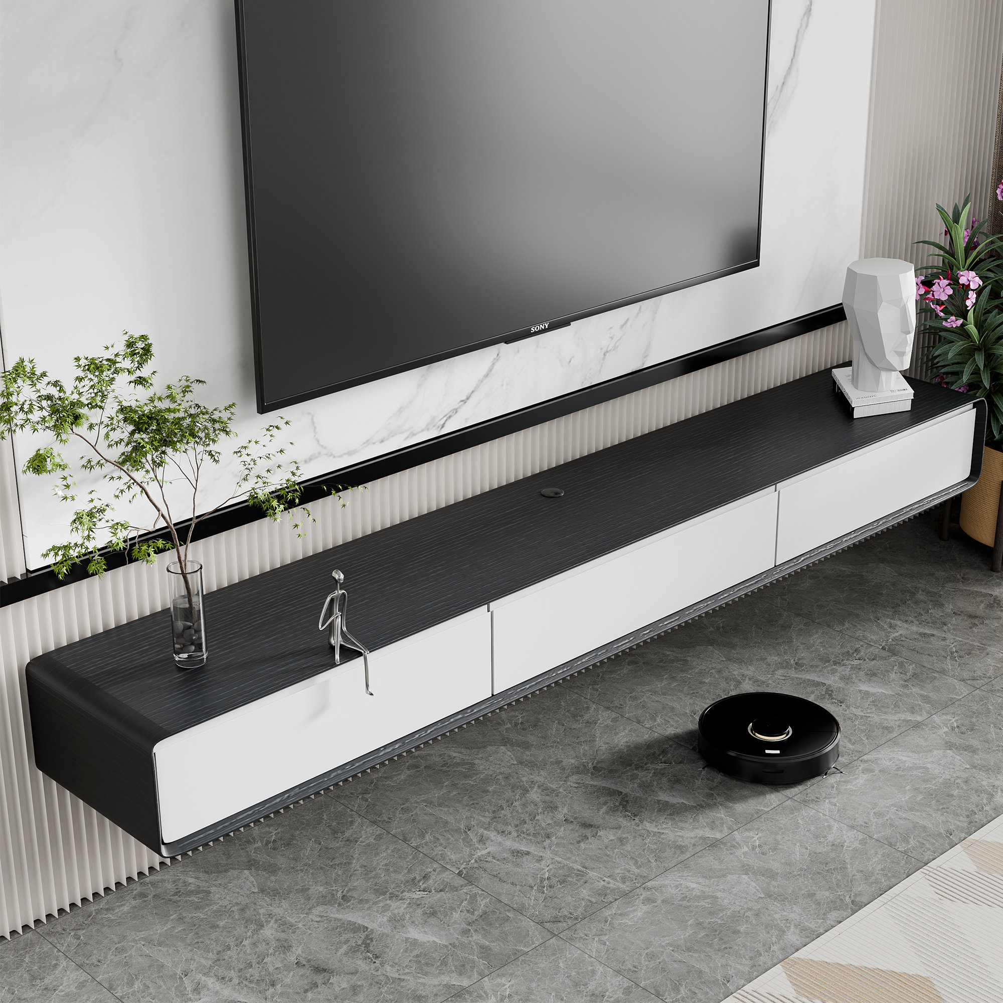 Corrigan Studio® Rupena Fully Assembled 80'' Handmade Floating TV Stand ...