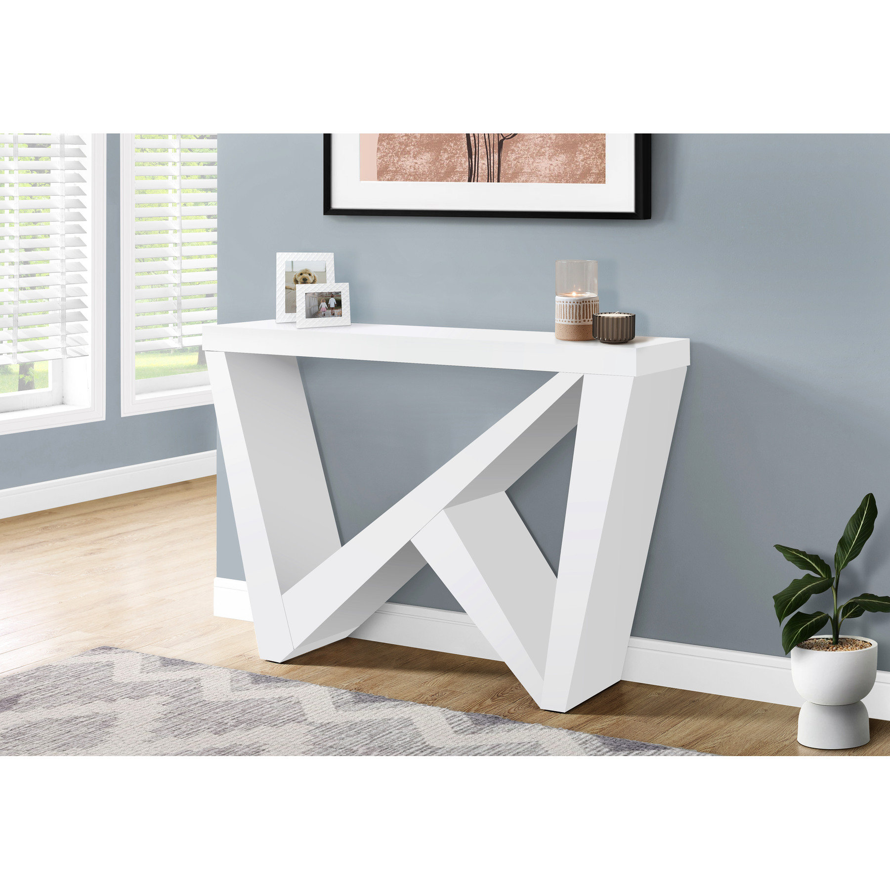 Latitude Run® Living Room Console In White - Narrow Profile With ...