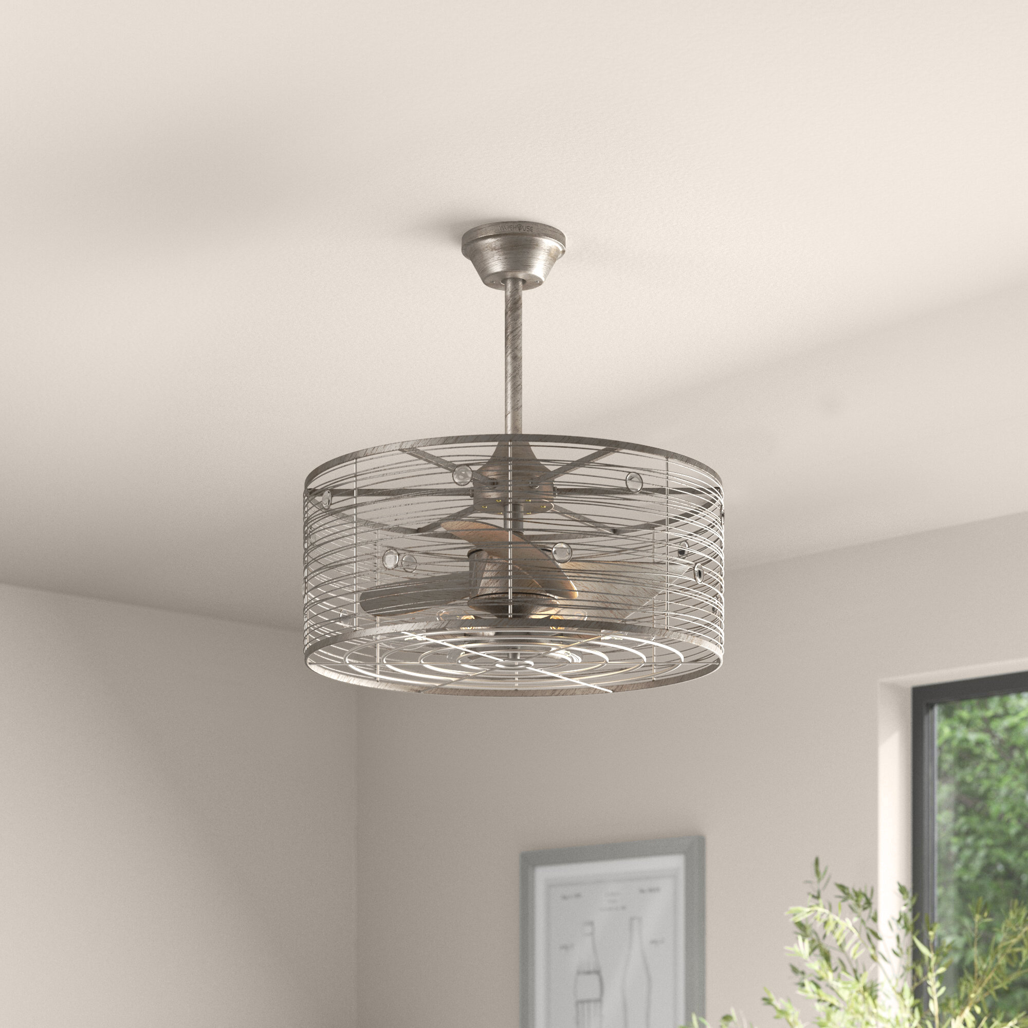 Trent Austin Design® 20.2" Allard 3 - Blade Caged Ceiling Fan With ...