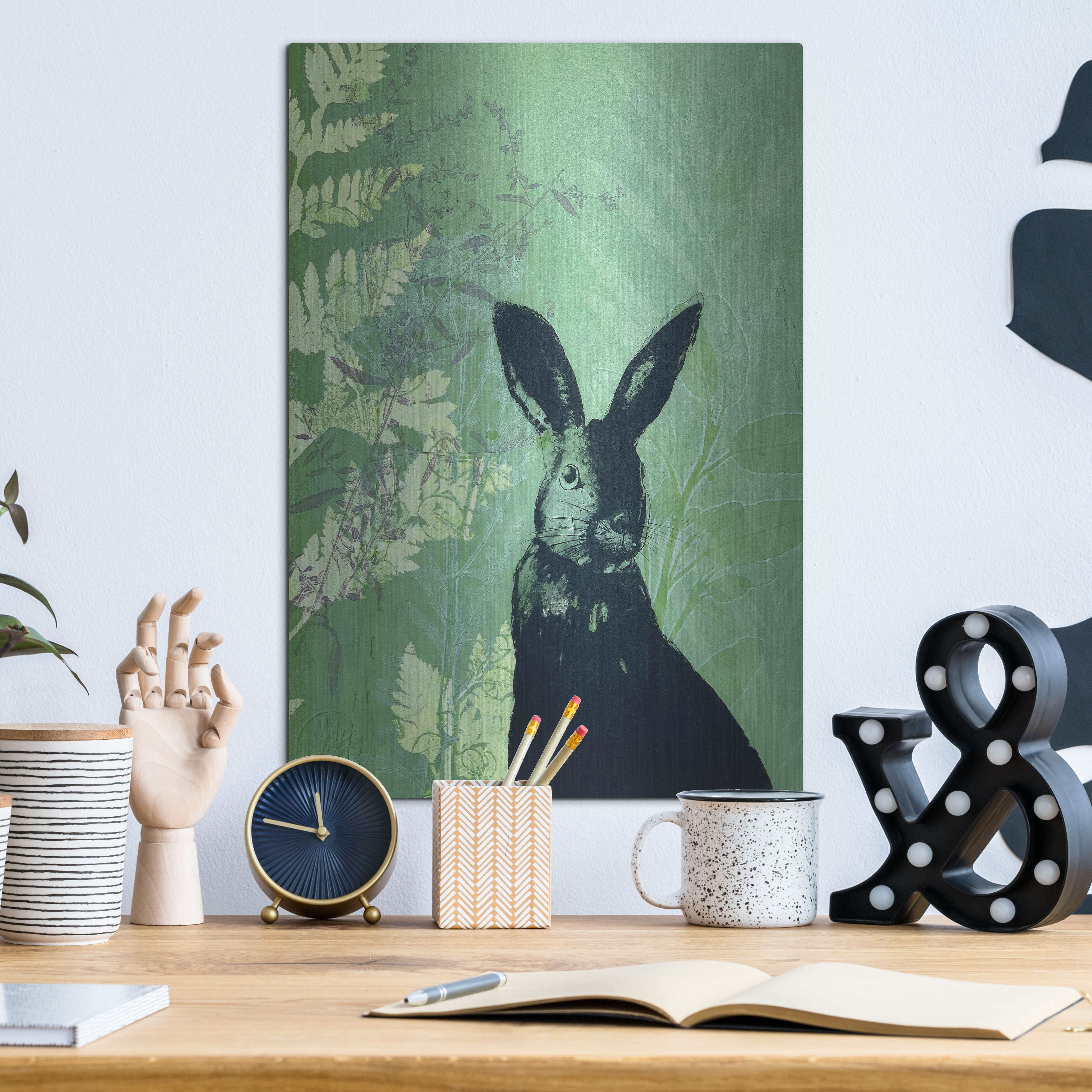 August Grove® " Cheeky Rabbit " by Trudy Rice on Metal | Wayfair