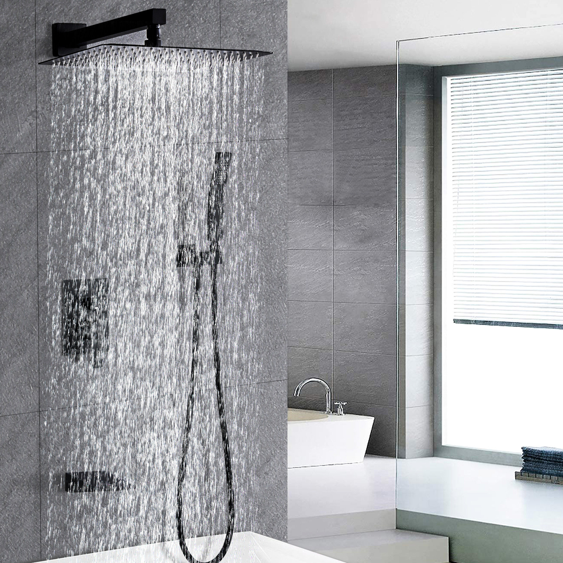 ArtisanArcade Shower System With 12" Head - Balanced, Ceramic Disc ...