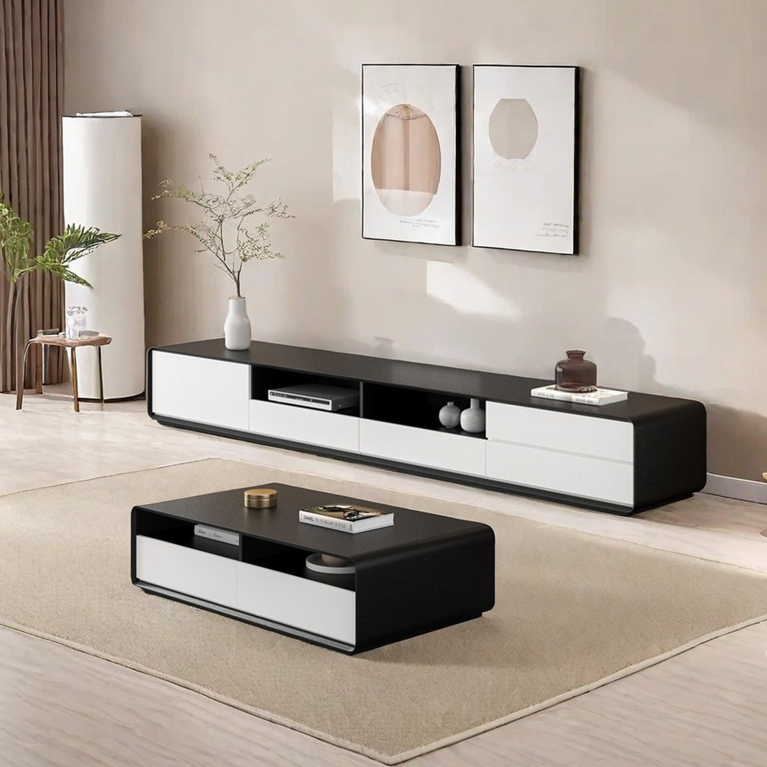 Orxva Galaxy Wooden TV Stand and Coffee Table Set | Wayfair