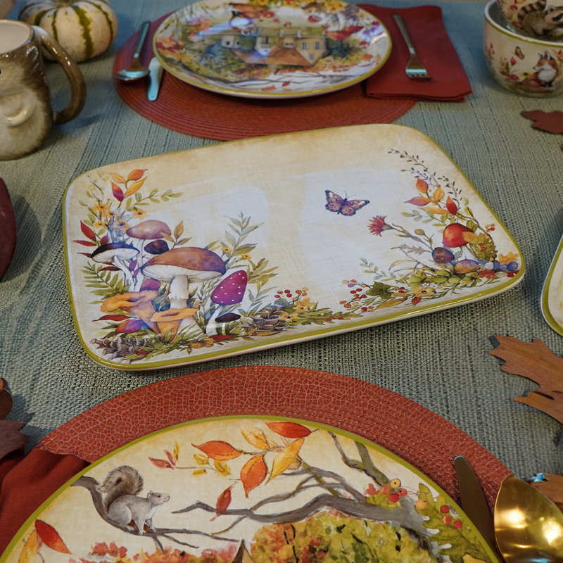 Certified International Woodland Critters Rectangular Platter | Wayfair