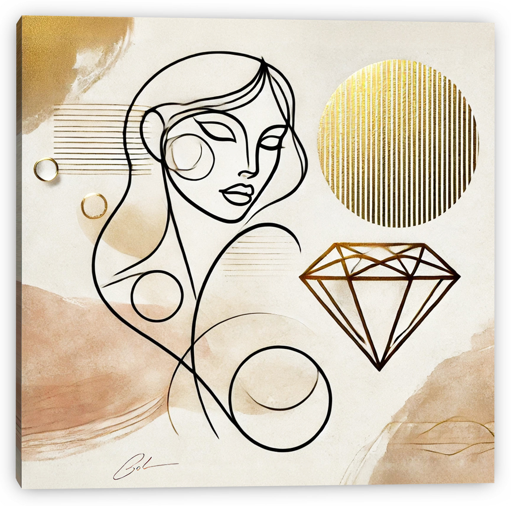 Ebern Designs “Sculpted Stare” Wrapped Canvas Wall Art – Bold Female ...