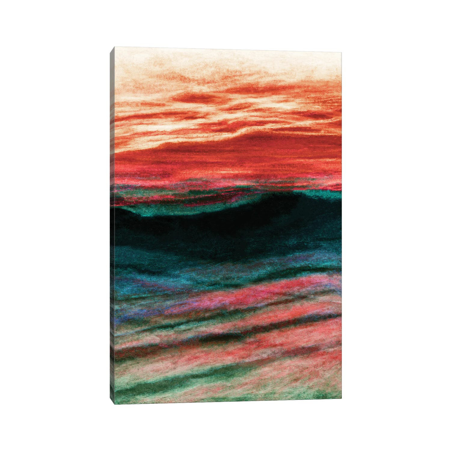 East Urban Home Reflections 2 Inverted, Colourful Ocean Waves Abstract ...