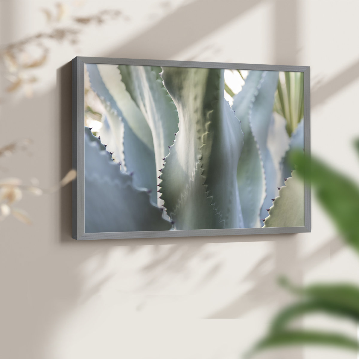 Ebern Designs Blue Agave II -Framed Print - Restickable | Wayfair