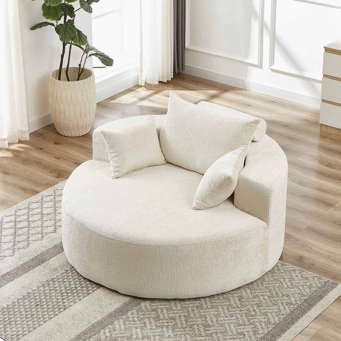 Corrigan Studio 54''L Chenille Sleeper Chair - Wayfair Canada
