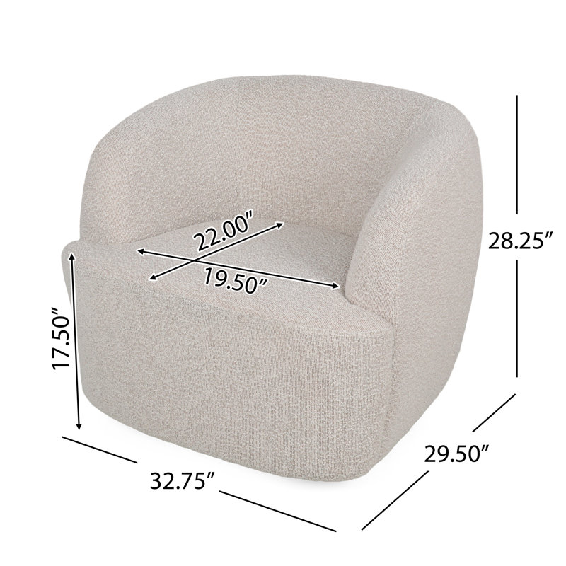 Wade Logan® Bodhe 32.75 inches Wide Boucle Swivel Barrel Chair ...