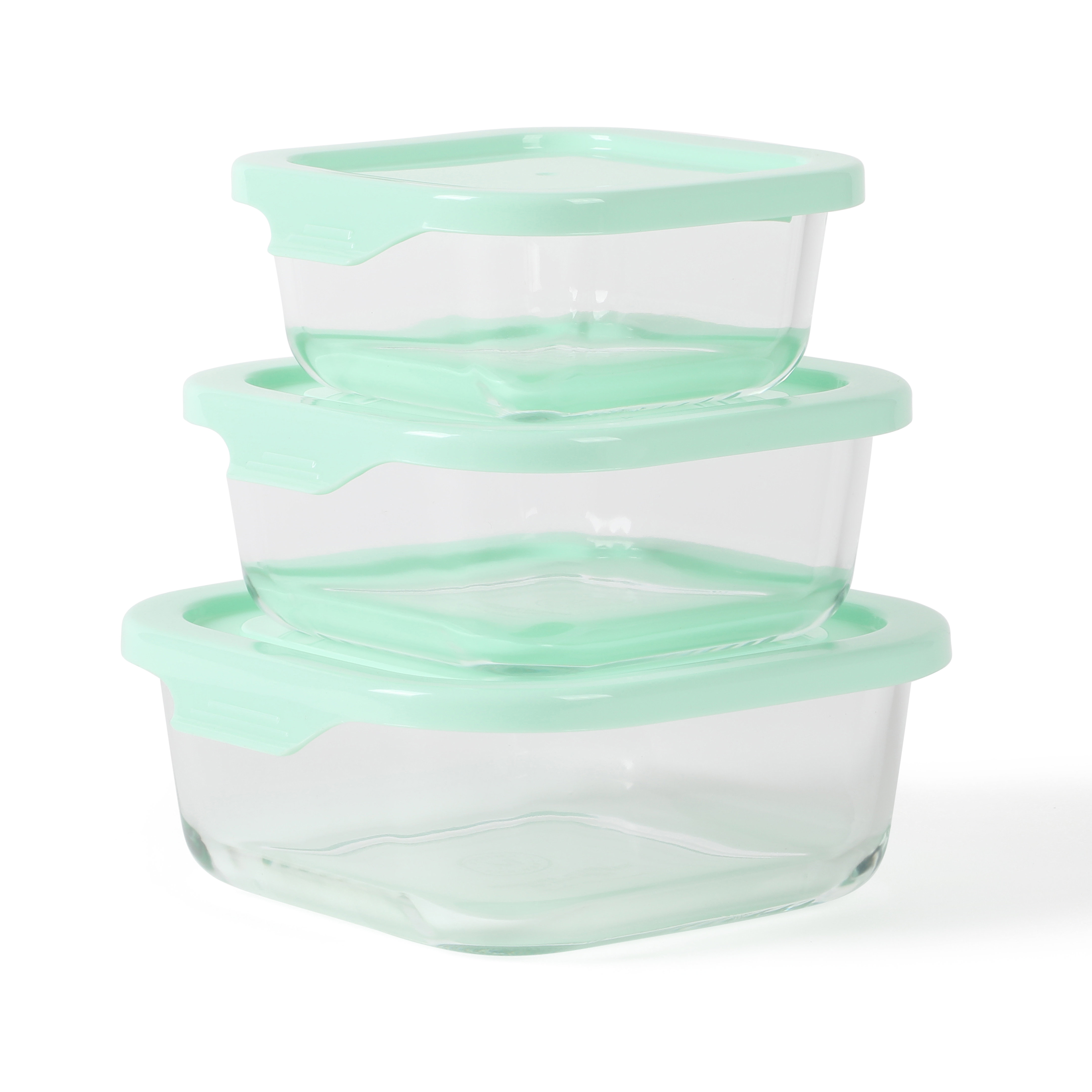 Martha Stewart Hadsell 6 Piece Borosilicate Glass Square Storage ...