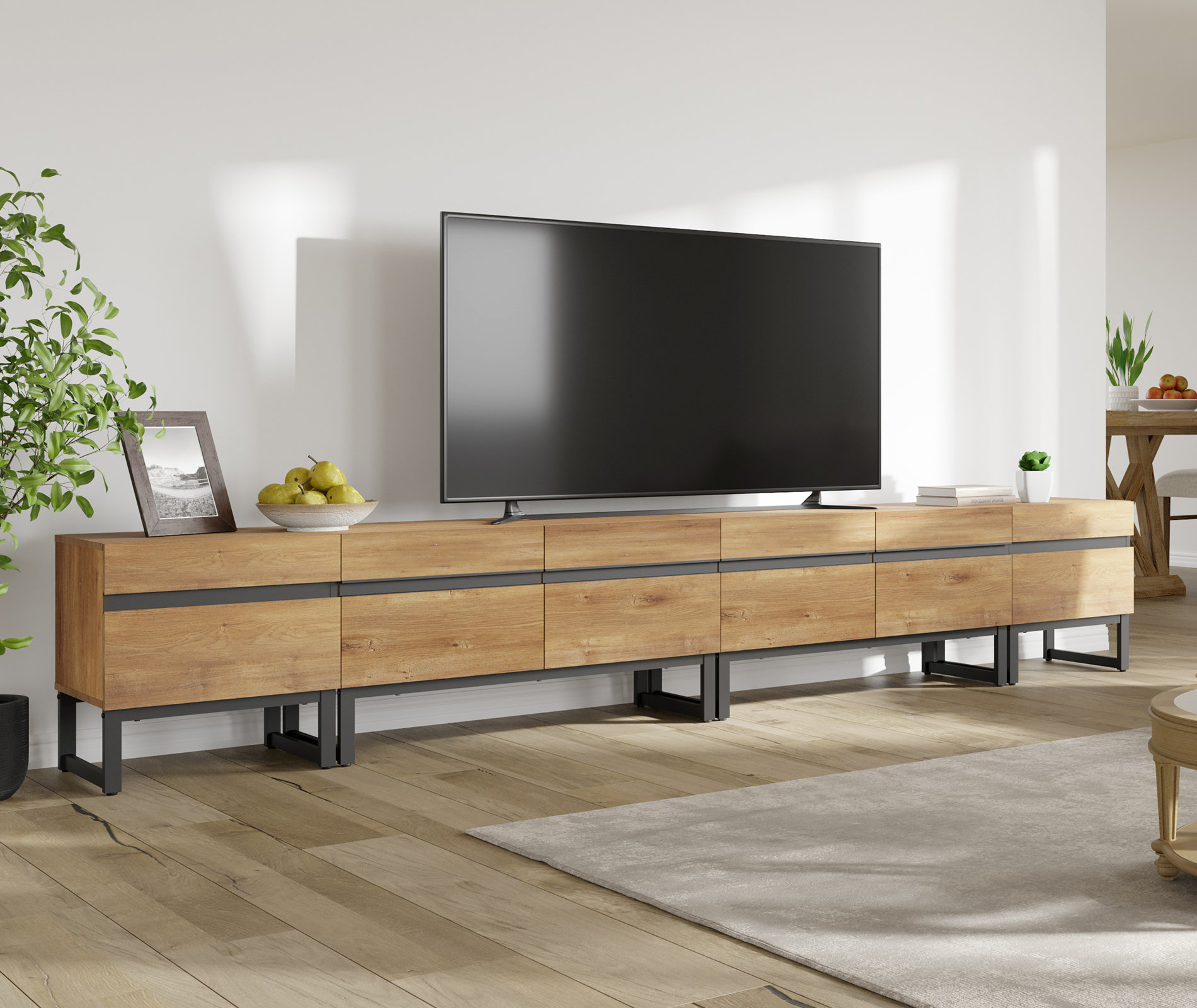 WAMPAT Modern TV Stand For Tvs Up To 110", 4-In-1 Entertainment Centre ...