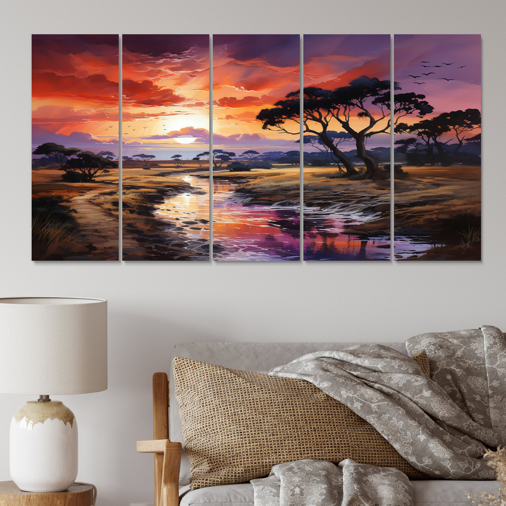 Winston Porter African Serengeti Sunset 5 Pieces - Wayfair Canada