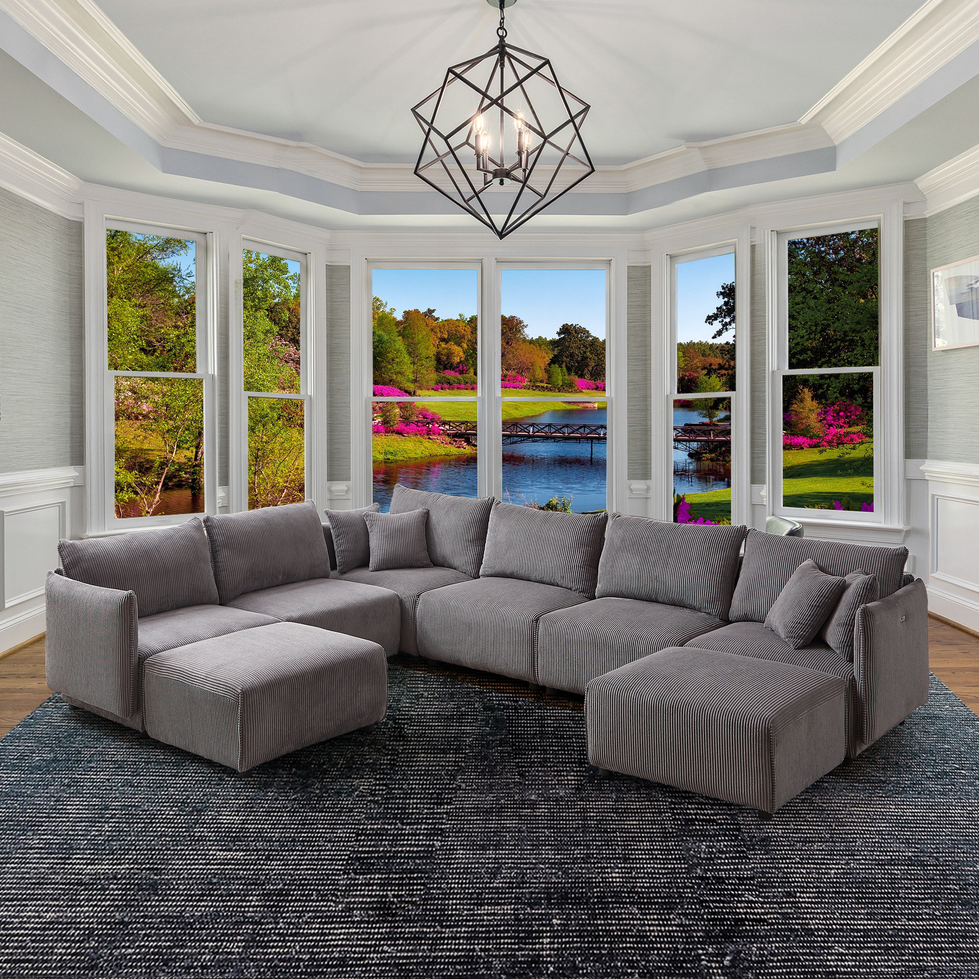 Wade Logan® Arlynda 8 Piece Corduroy Modular Sectional | Wayfair